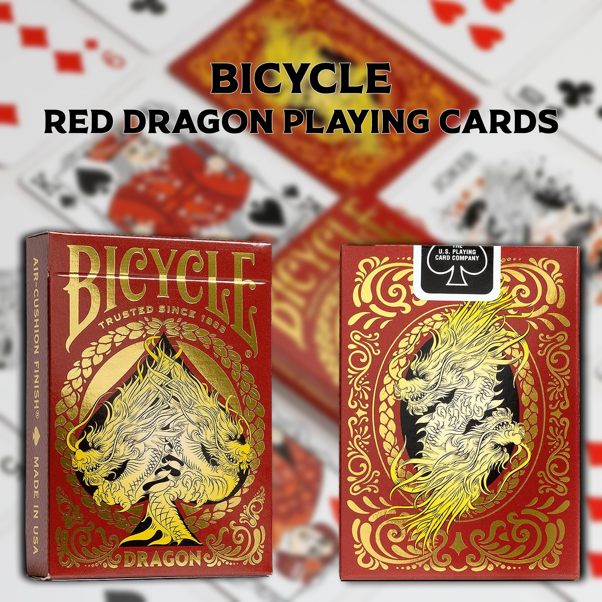 Bicycle - Red Dragon Playing Cards | Magic Factory